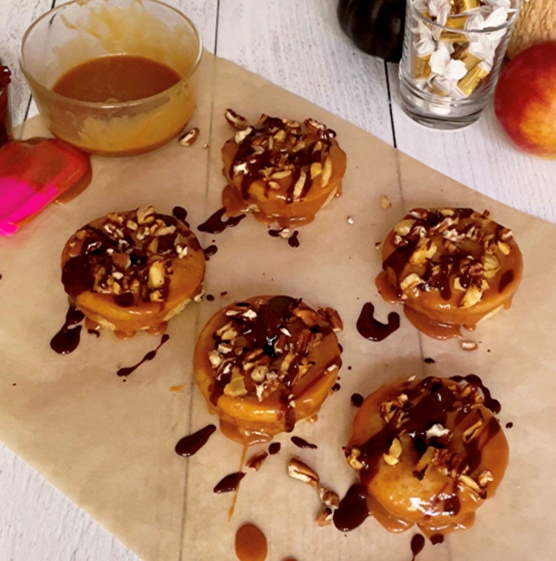 Sticky Caramel Apple Donuts Sweet Monkey