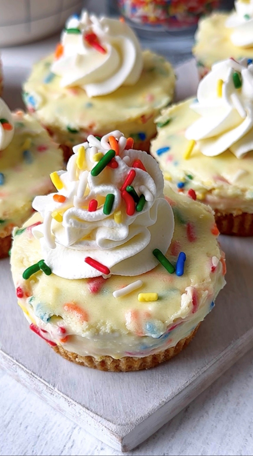Funfetti Mini Cheesecakes - Sweet Monkey